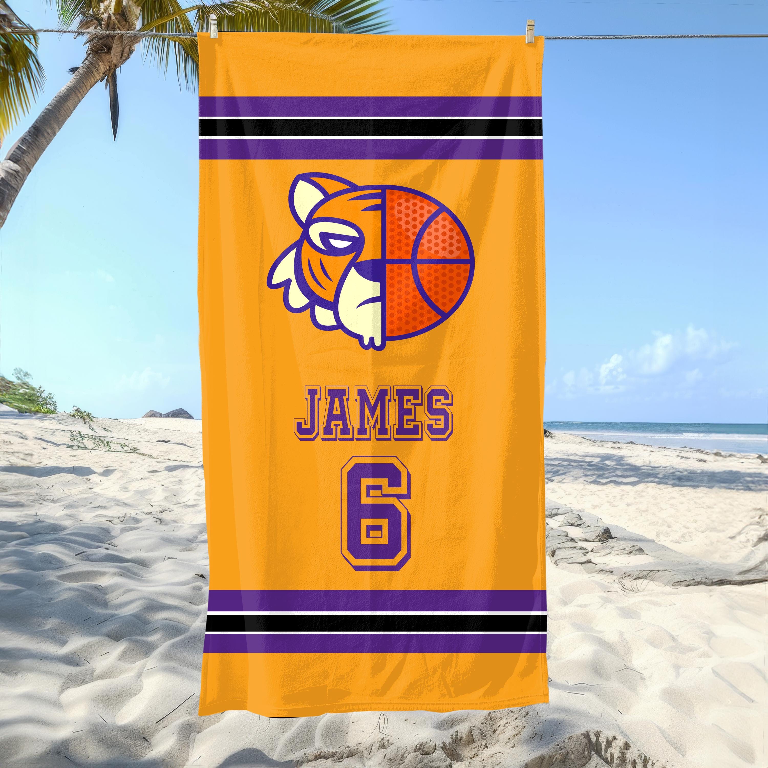 Personalized Sports Team Towel: Custom Name & Number, Vibrant Colors - Etsy
