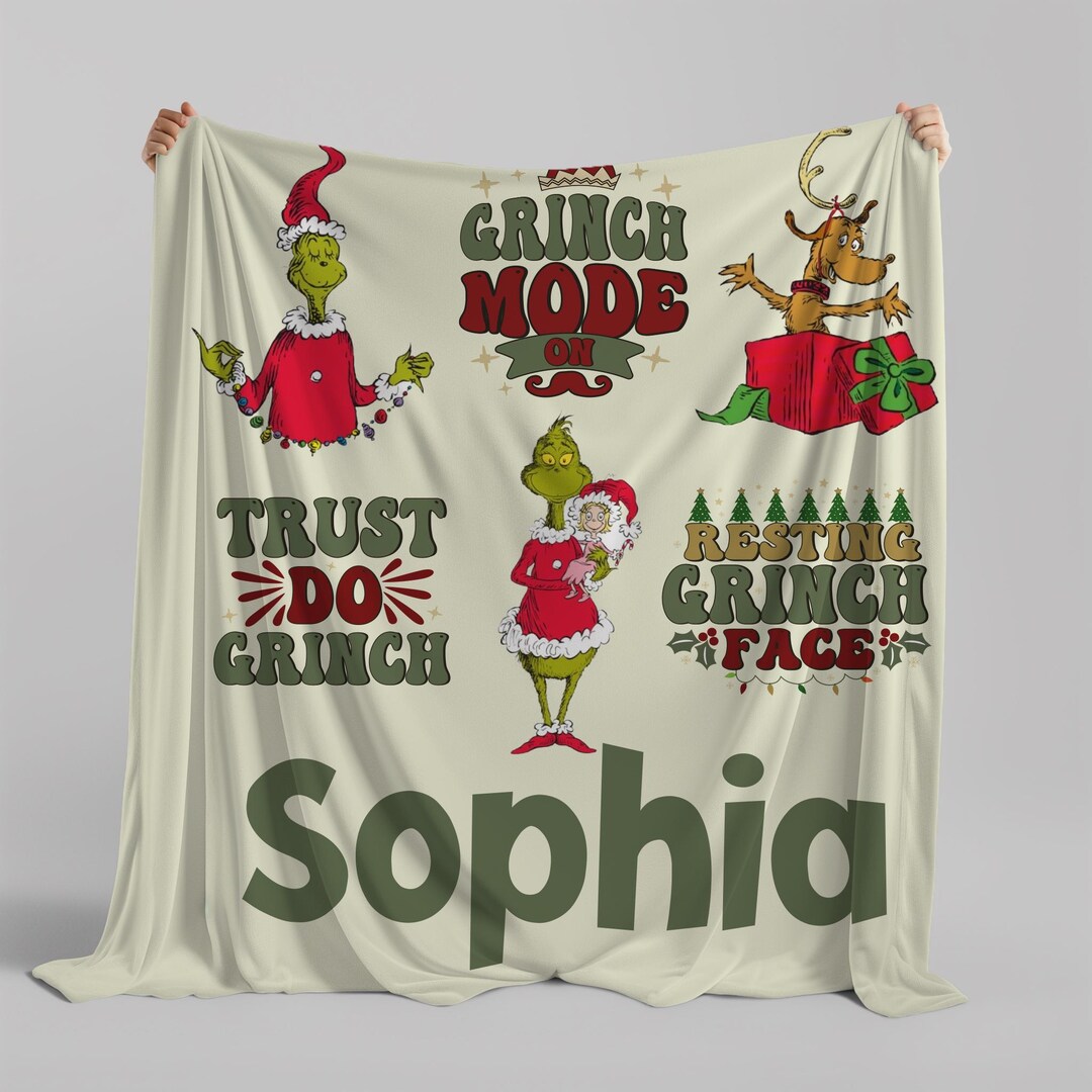 Custom Grinch Christmas Blanket: Personalized Minky Throw - Etsy