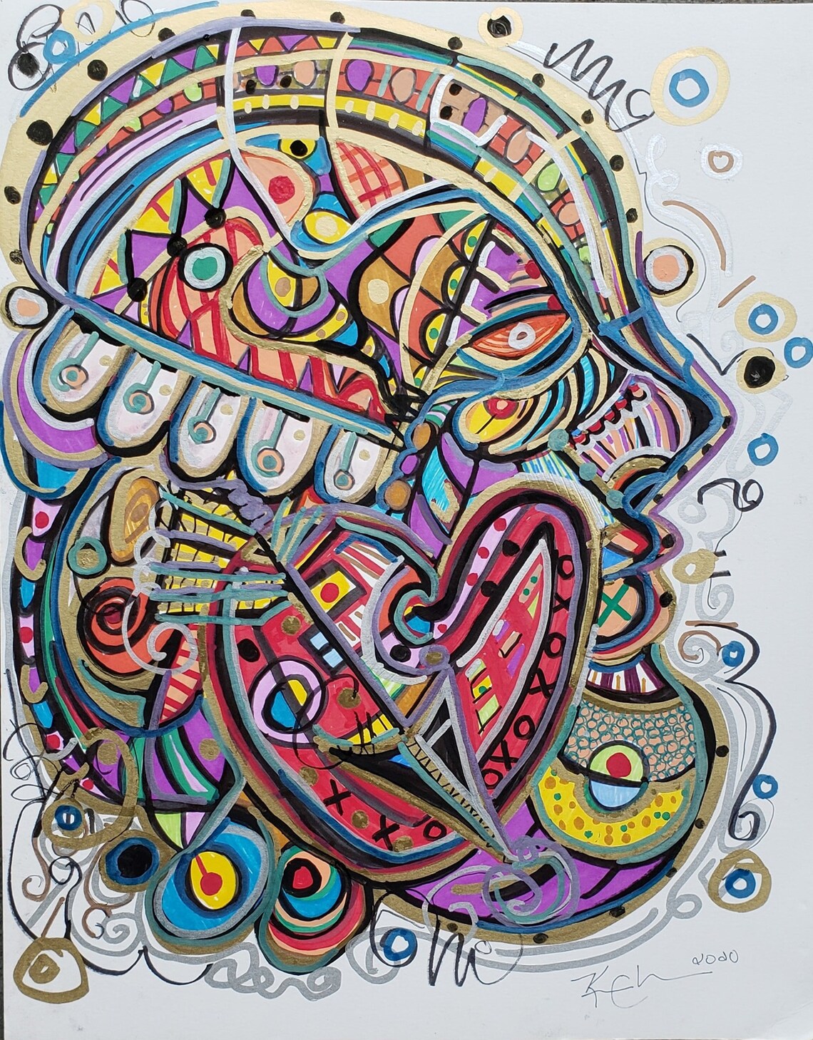 Mindful Abstract Drawing - Original Art by Kim Dean - 11x14 -2020 - Etsy