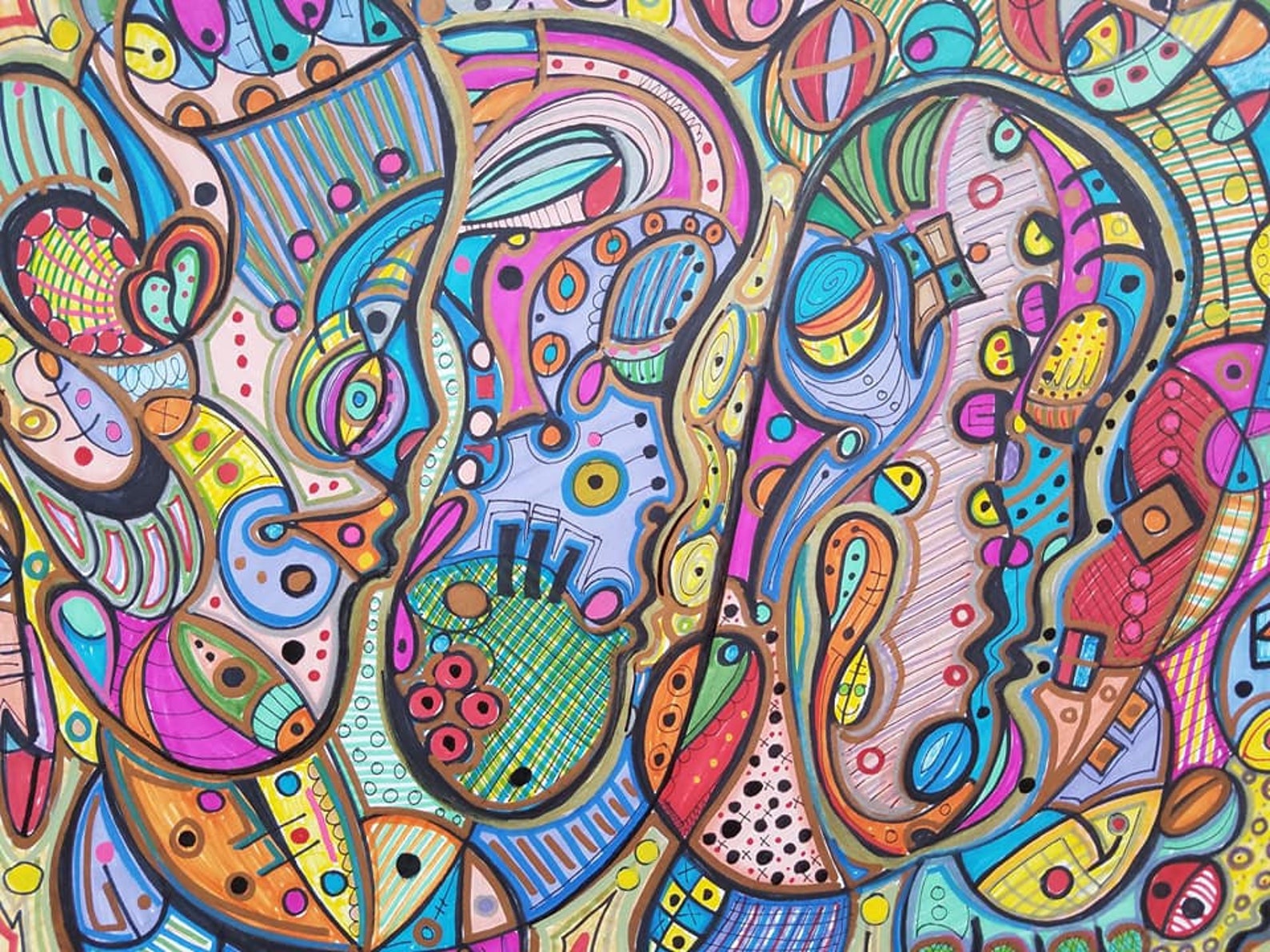 SOMBER - Modern Abstract Drawing - Art by Kim Dean - Etsy