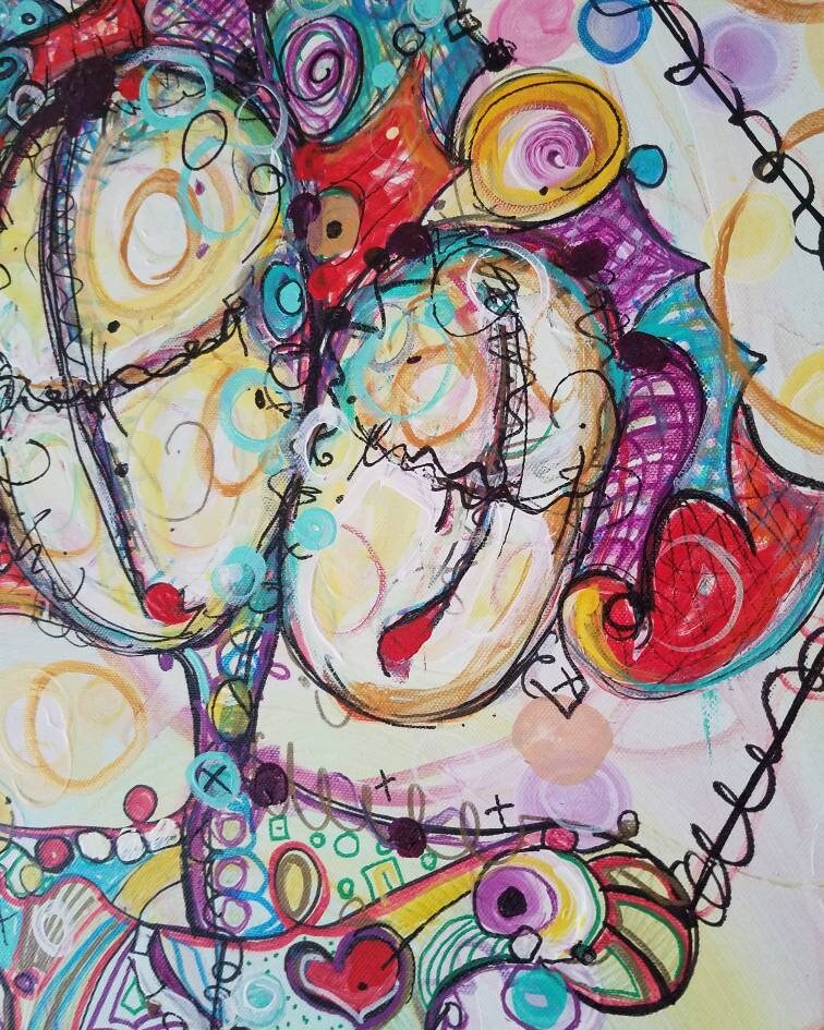 Sassy Sista - 24 X 48 Modern Abstract Painting by Kim Dean - Etsy