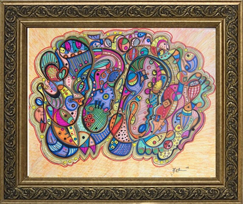 SOMBER - Modern Abstract Drawing - Art by Kim Dean - Etsy