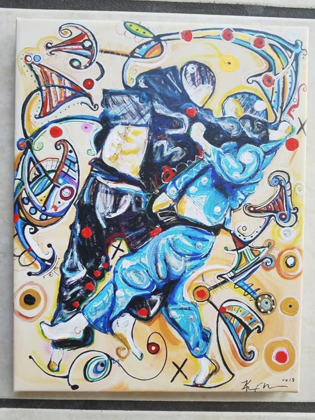 14 X 11- Jitsu Blue- BJJ Art- Gallery Wrapped Canvas Print AP- Modern ...