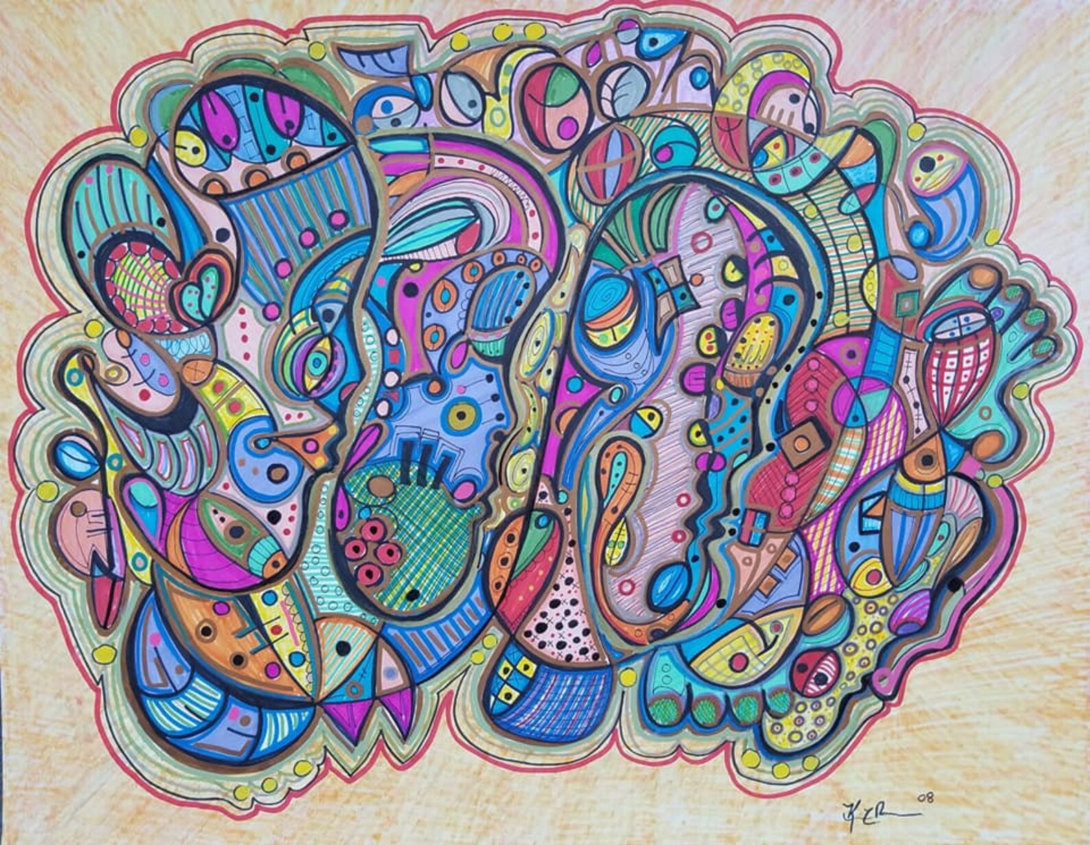 SOMBER - Modern Abstract Drawing - Art by Kim Dean - Etsy