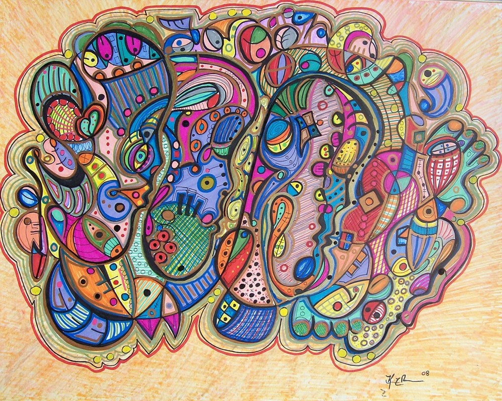 SOMBER - Modern Abstract Drawing - Art by Kim Dean - Etsy