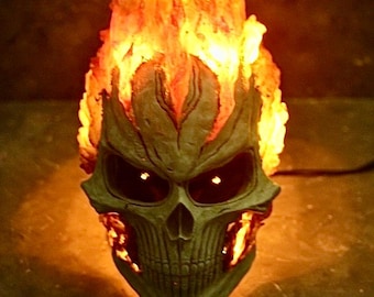 Ghost Rider Cosplay Helmet Flaming Skull Mask - Etsy