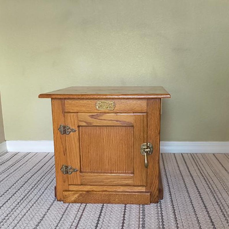 Vintage White Clad Oak Ice Box Cabinet Side Table - Etsy
