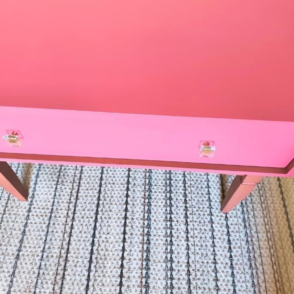 Vintage Mid Century Modern Pink Console Table - Etsy