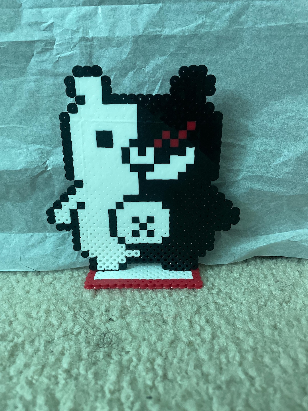 Monokuma Perler Bead Art W/ Stand - Etsy