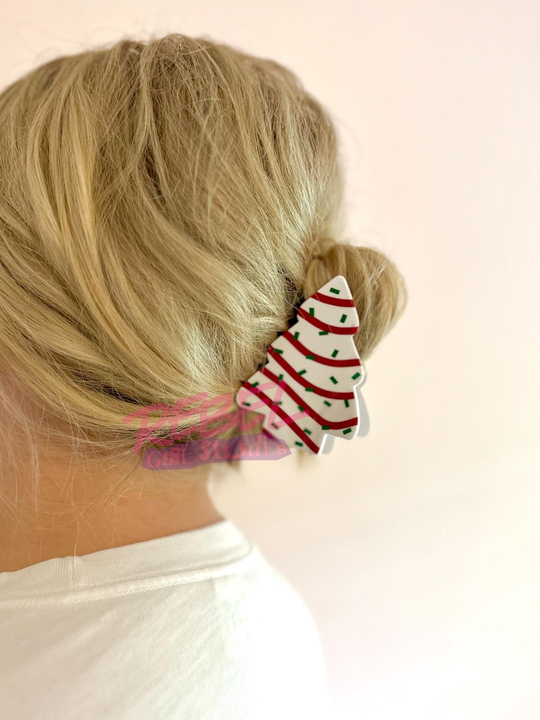 Christmas Tree Cake Hair Claw Clip: Holiday Cheer - Etsy