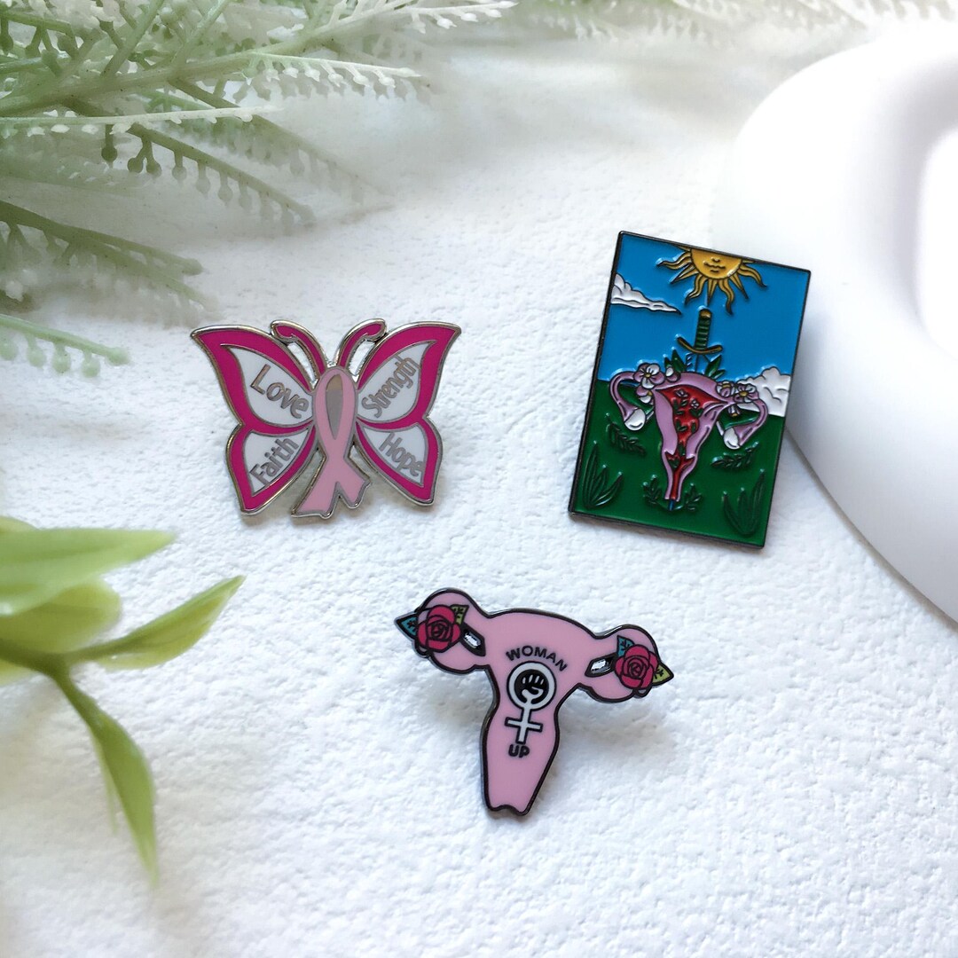 Uterus Breast Women's Health Enamel Pin | Doctor Nurse Gynecologist ...