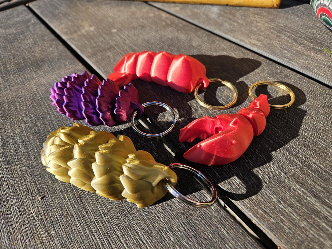 Assorted 3D Printed Flexible Animal Key Chains - Set of 4 - Etsy