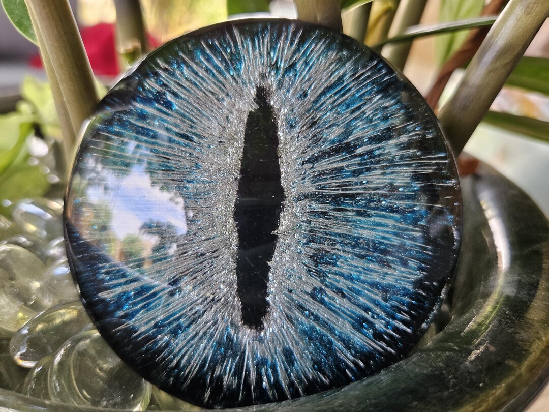 Sparkling Blue Large Glass Dragon Eye - Etsy