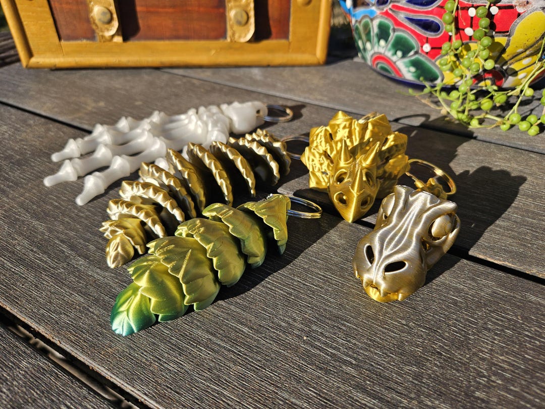 Assorted 3D Printed Flexible Key Chains - Set of 5 - Etsy