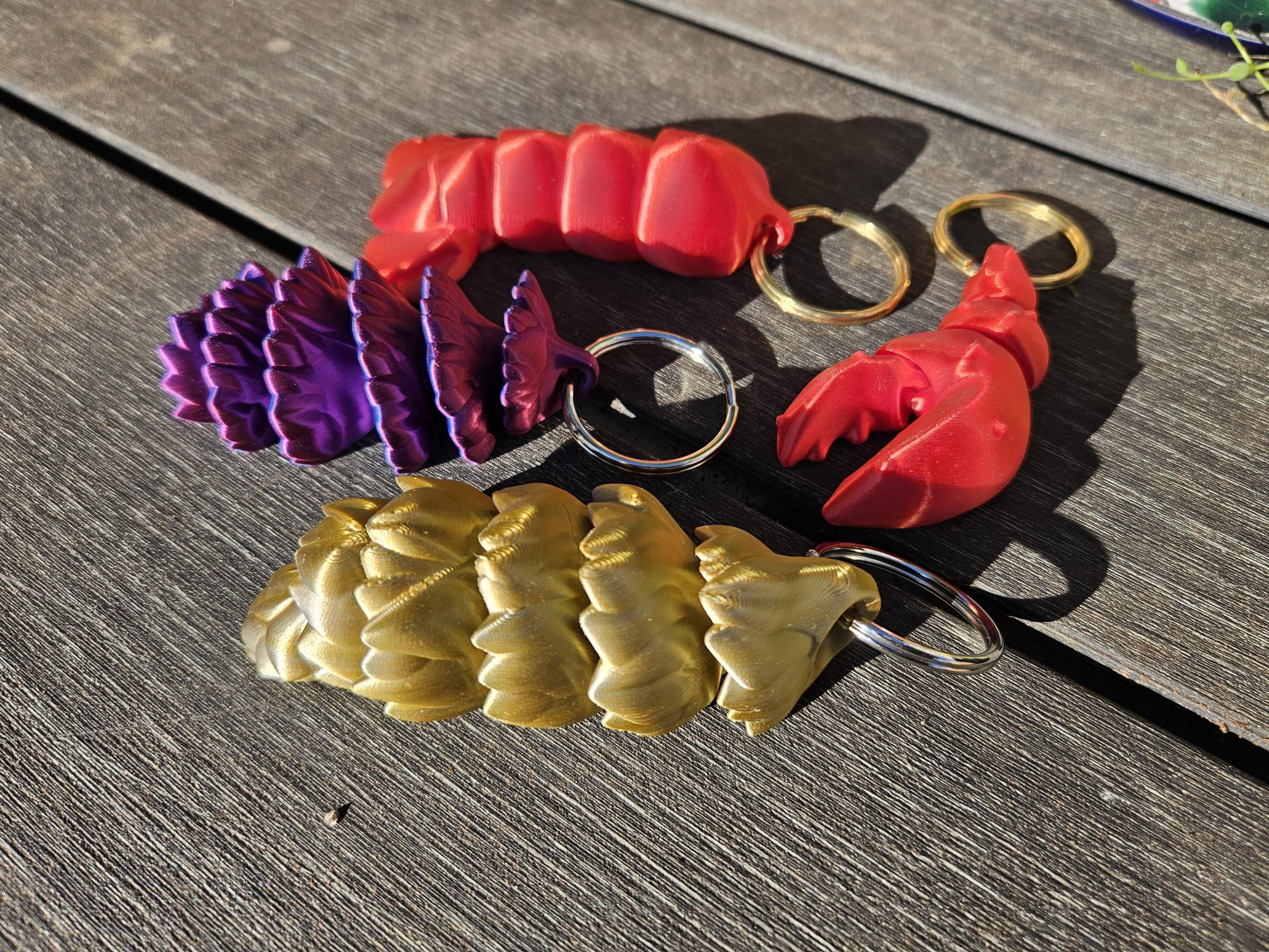 Assorted 3D Printed Flexible Animal Key Chains - Set of 4 - Etsy