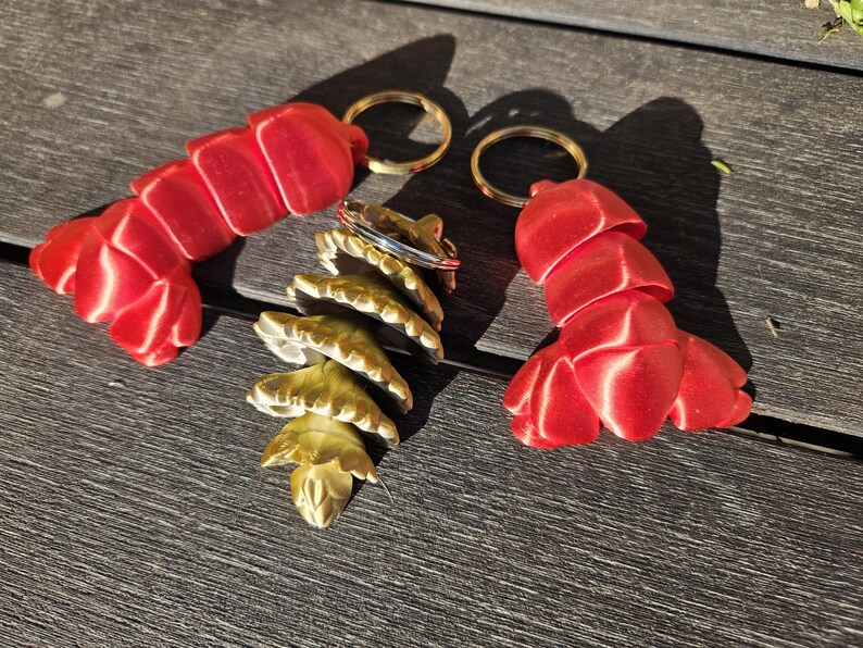 Assorted 3D Printed Flexible Animal Tail Key Chains - Set of 3 - Etsy