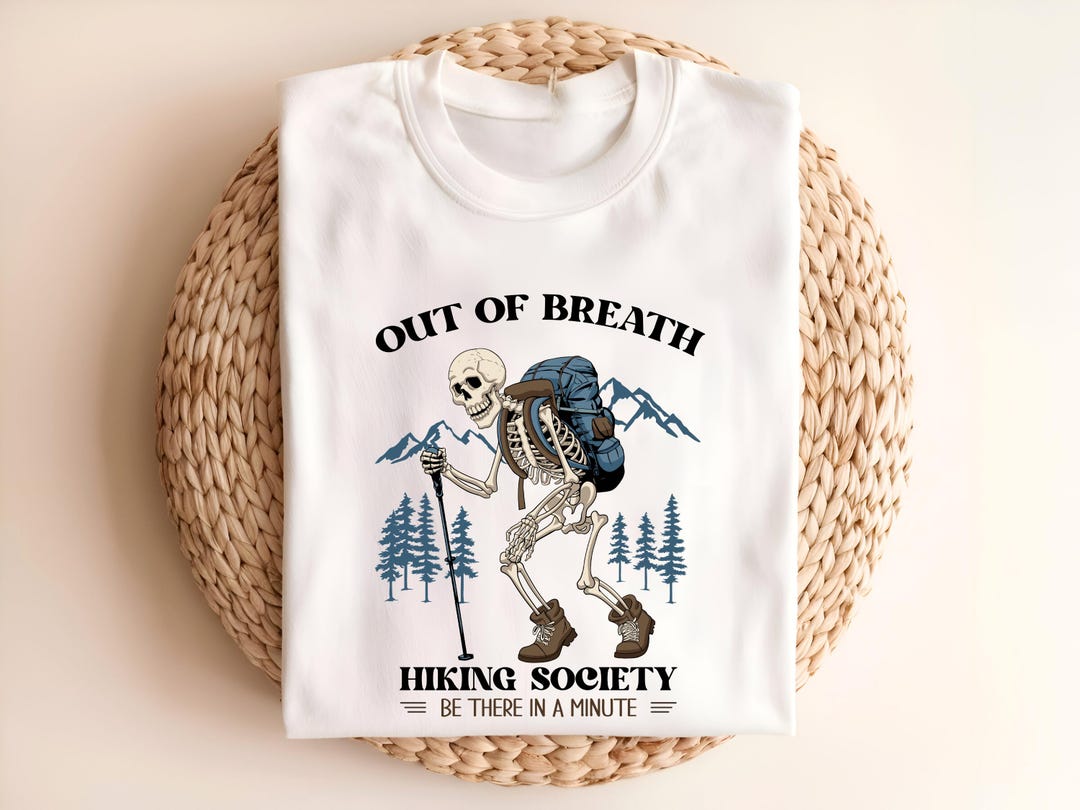 Funny Skeleton Hiker Digital Download, PNG Art for Outdoor Enthusiasts ...