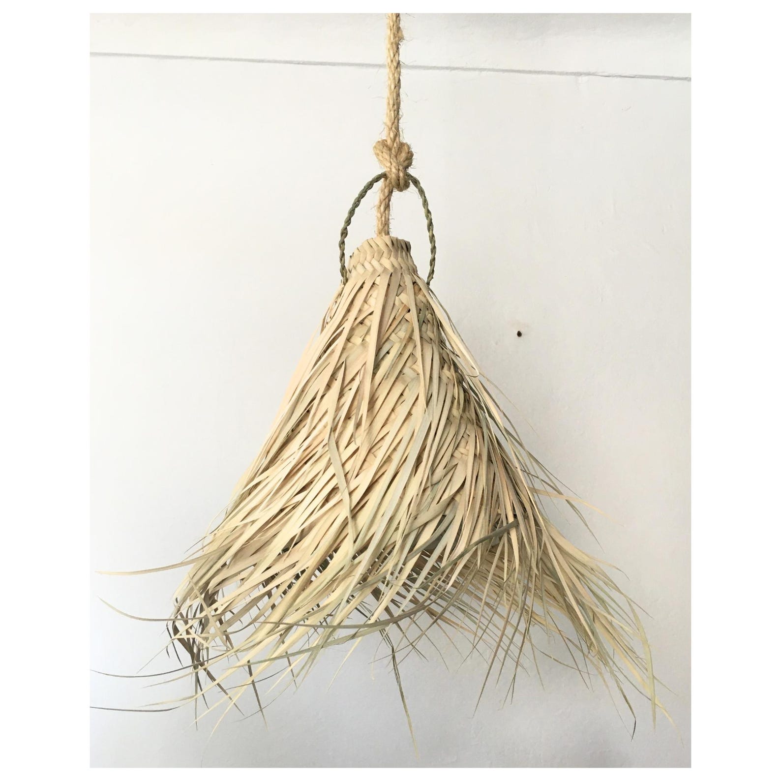 Straw Pendent Light ,straw Lampshade , Hanging Lamp Shade Palm Leaf ...
