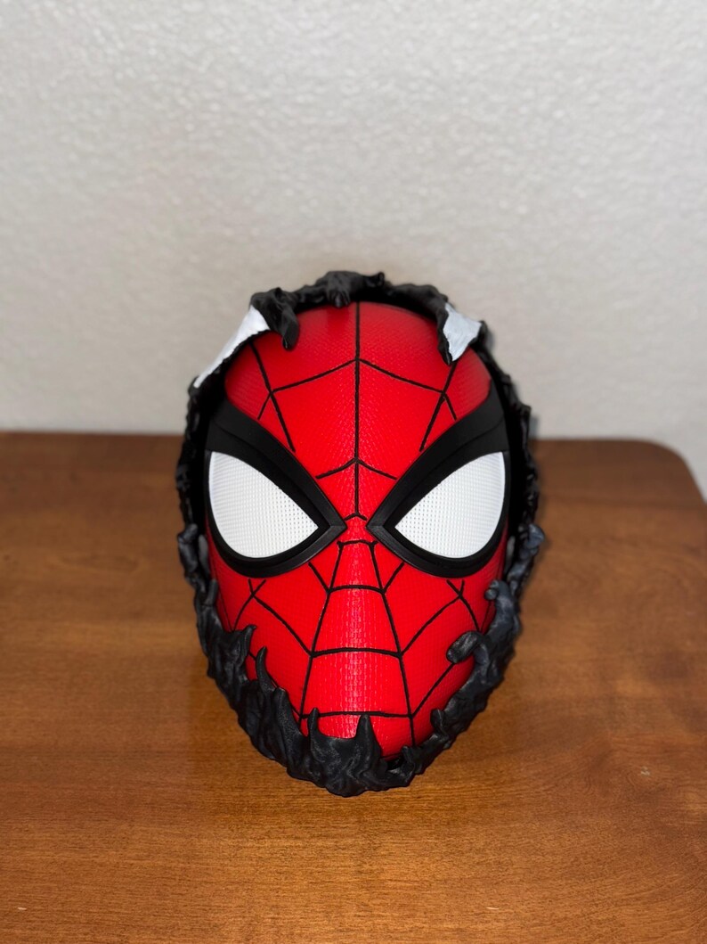 Spiderman Becoming Venom Mask - Etsy