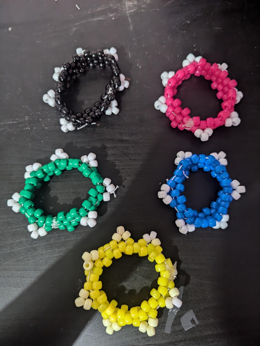 READ DESCRIPTION. 2 Spiked Kandi Cuffs, 30 Beads Around Each. - Etsy