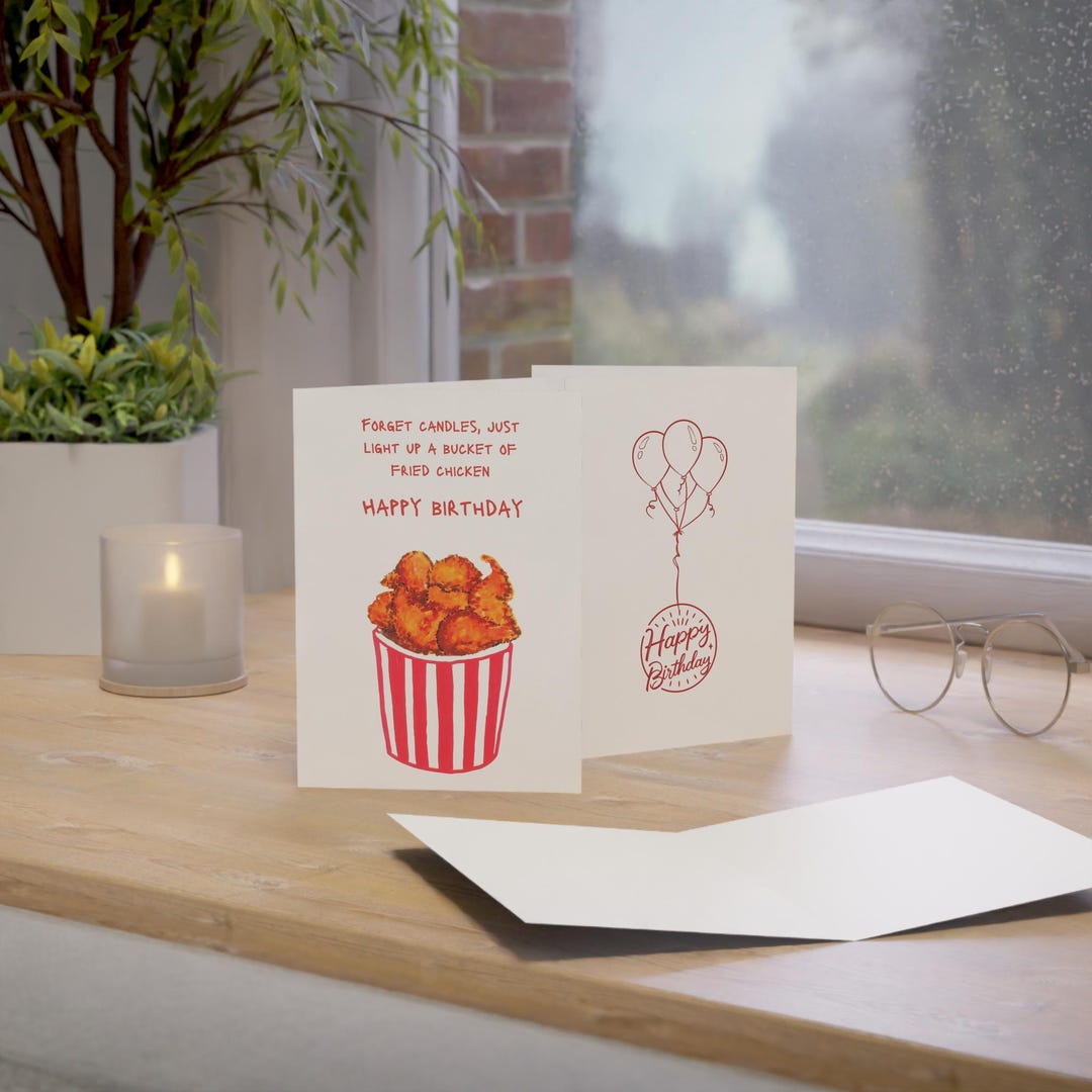 Greeting Cards, Funny Fried Chicken Birthday Card - Unique Foodie KFC ...