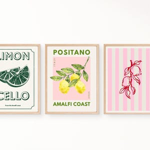 Amalfi Coast Lemon Wall Art Set—positano Citrus Prints, Italian Kitchen ...