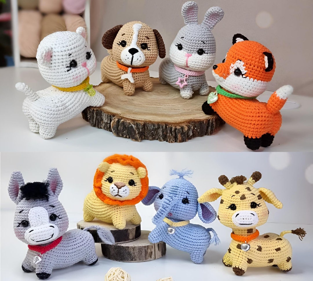 Animals Bundle Crochet Pattern, Bundle 8 in 1 Adorable Baby Collection ...