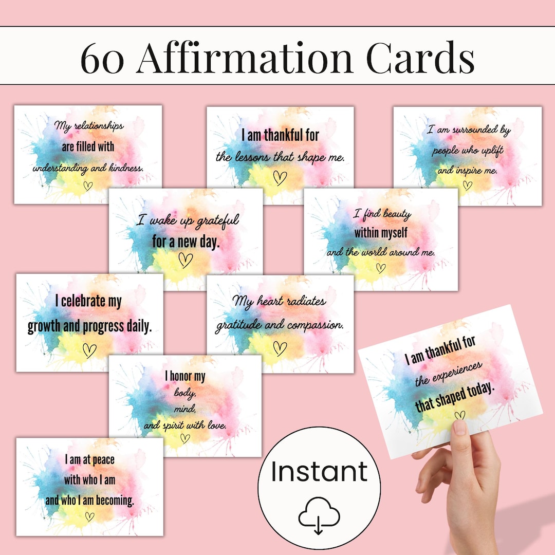 Desk Affirmation Cards for Work Stress Relief Productivity Mindset ...