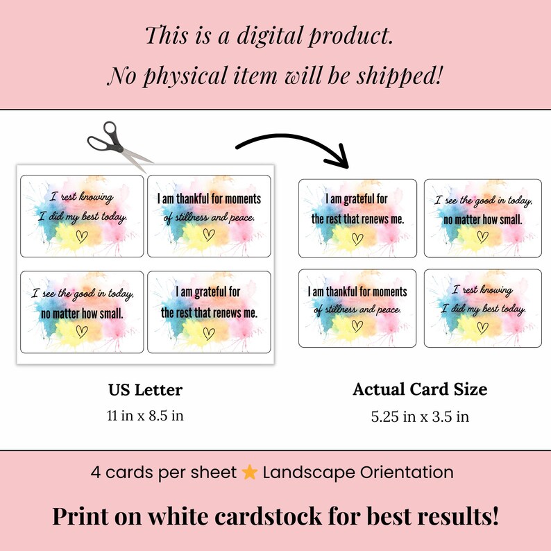 Desk Affirmation Cards for Work Stress Relief Productivity Mindset ...