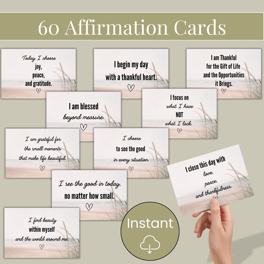 Printable Affirmation Card Making Kit for Meditation Practice Guide for ...