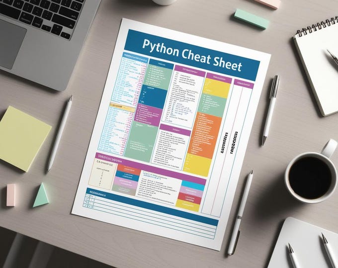 Python Cheat Sheet Mouse Pad Python Shortcut Keys Mouse Pad Desk