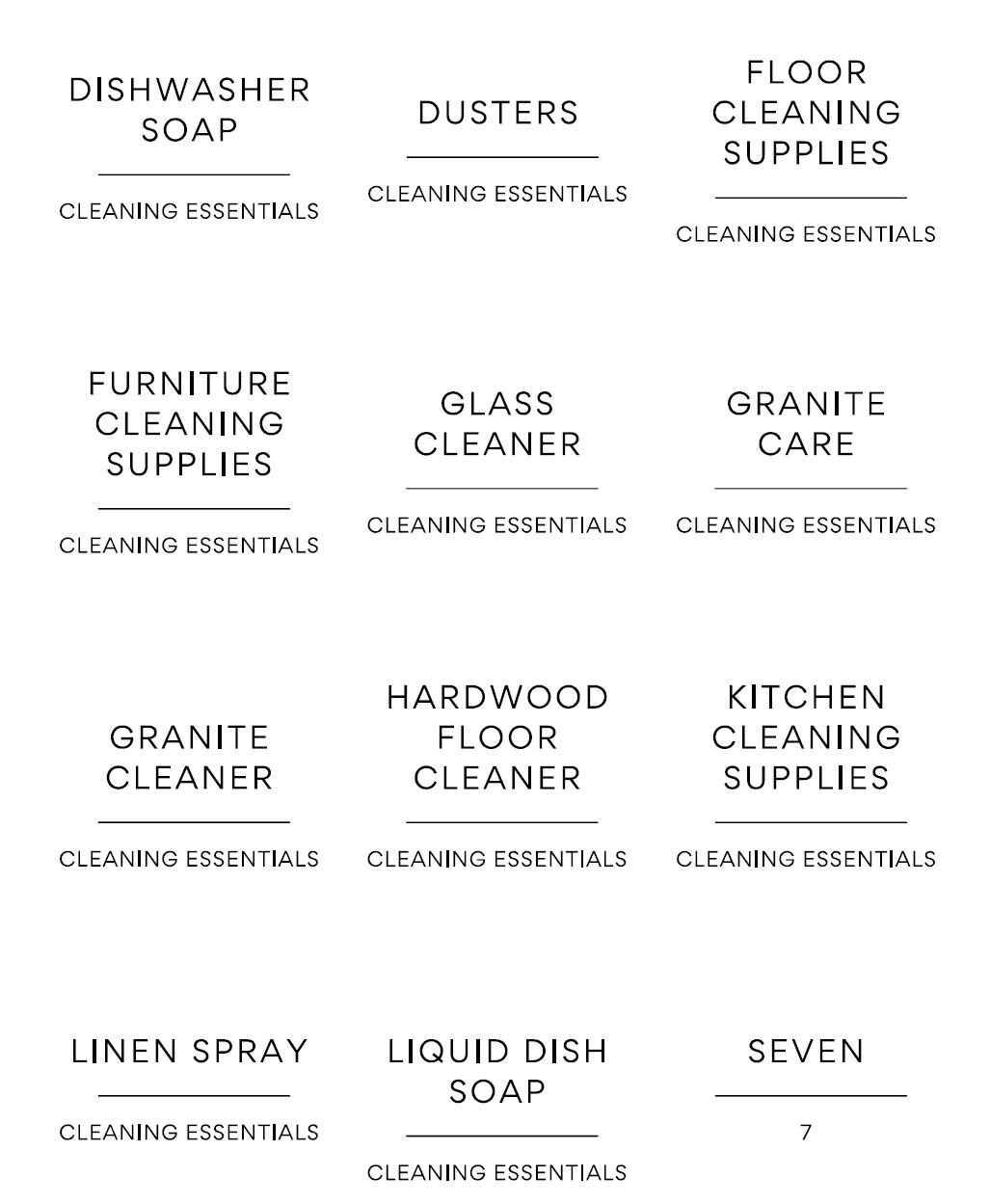 Minimalist Household Inventory Labels – 144 Printable Home Essentials ...