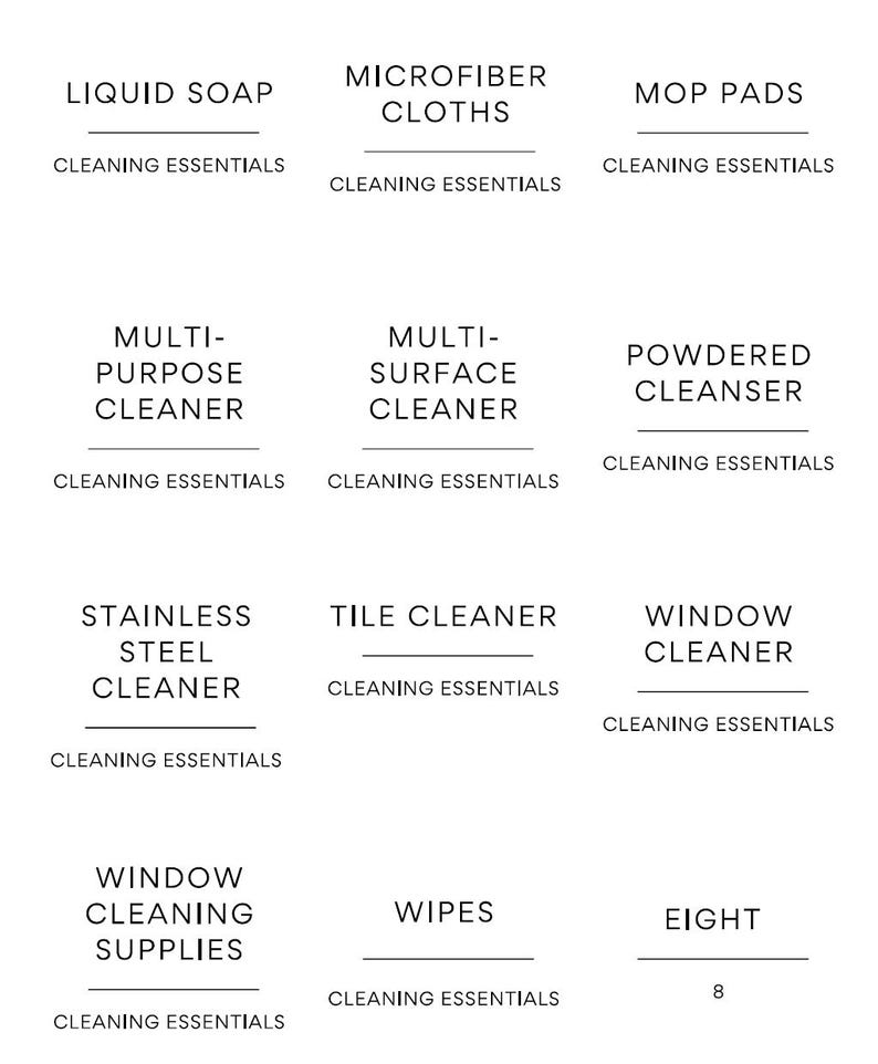 Printable Household Inventory Labels – Minimalist Cleaning Essentials ...