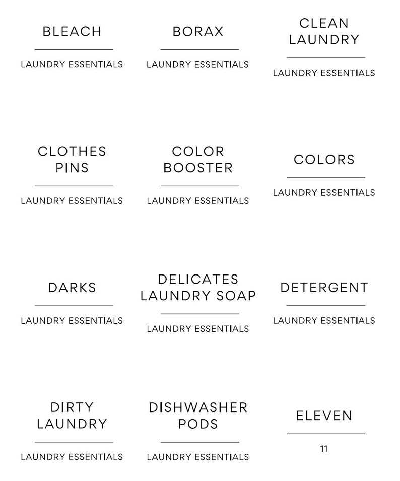Printable Household Inventory Labels – Minimalist Laundry Essentials ...