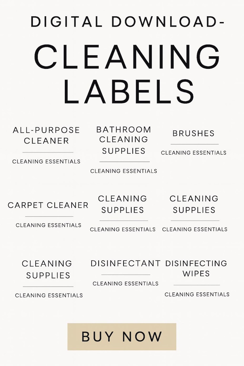 Printable Household Inventory Labels – Minimalist Cleaning Essentials ...
