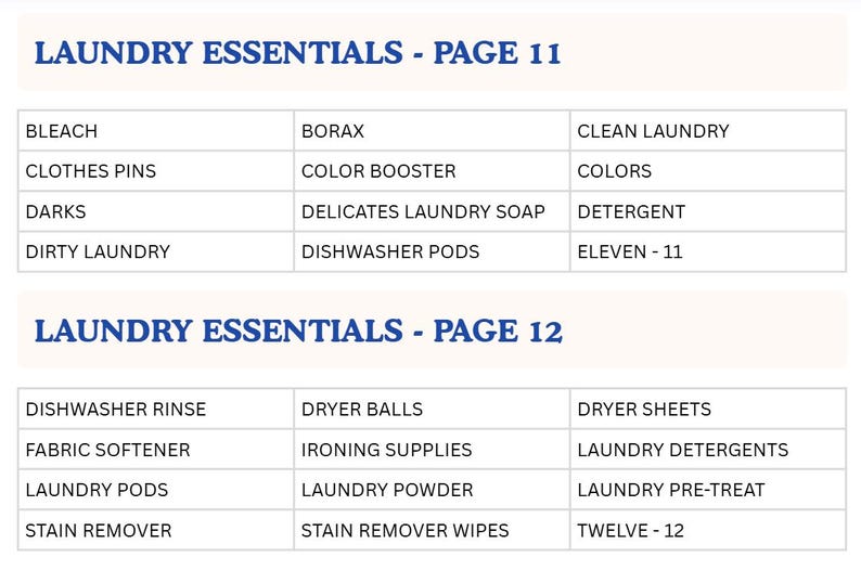 Printable Household Inventory Labels – Minimalist Laundry Essentials ...