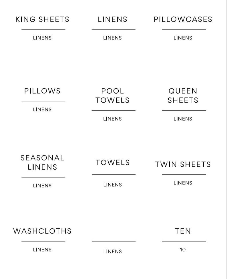 Minimalist Household Inventory Labels – 144 Printable Home Essentials ...
