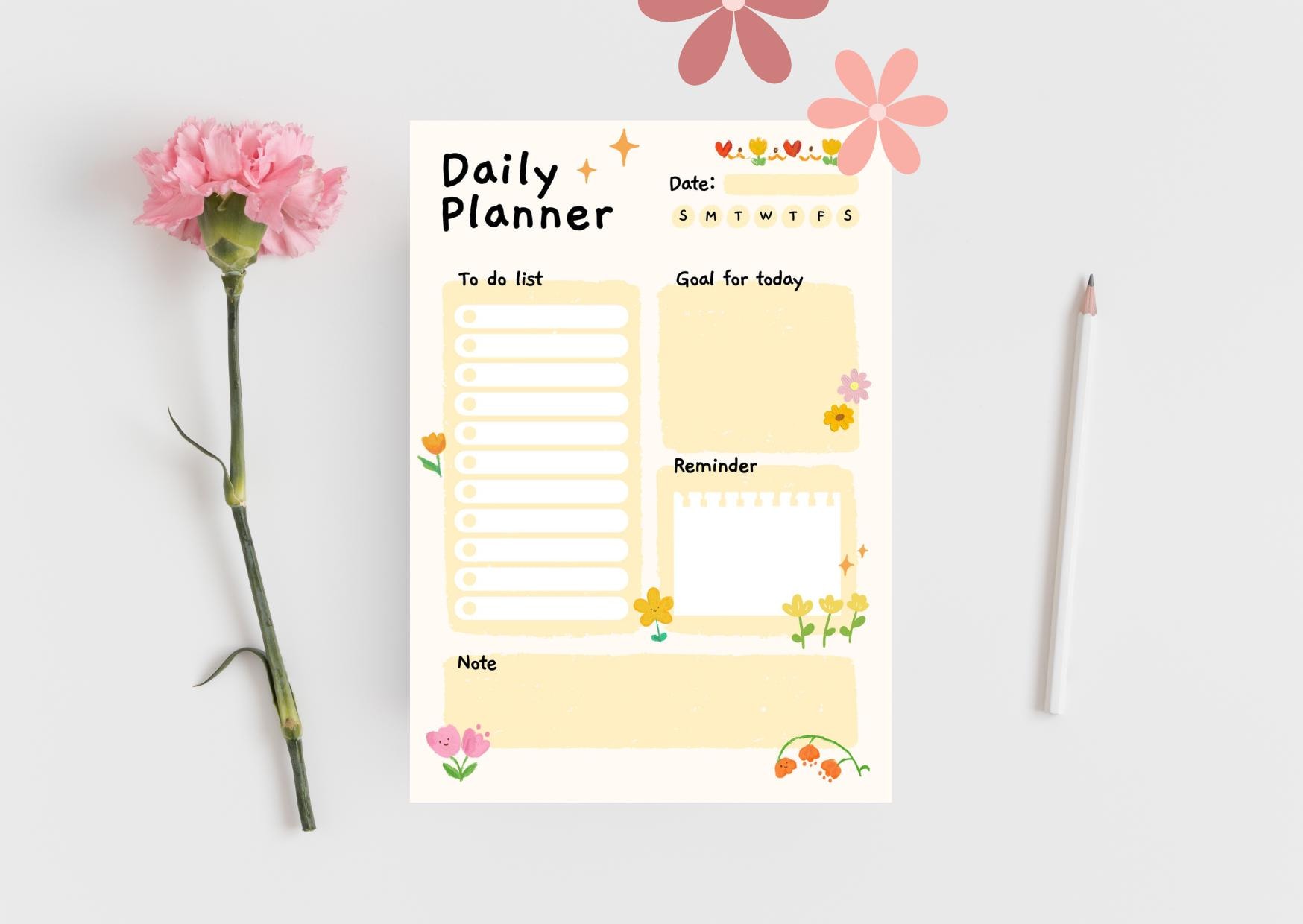 Daily Planner for Your Daily Routine, Digital Planner - Etsy