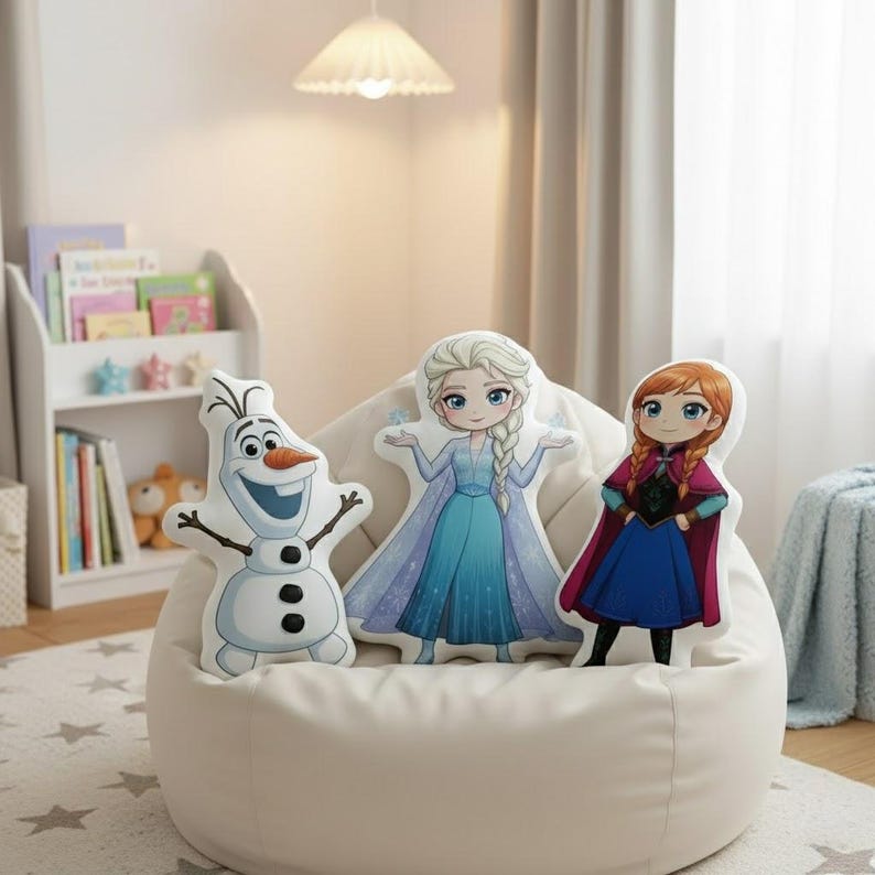 Frozen Character Pillow, Elsa Anna Olaf Cushion, Cute Cartoon Shaped ...