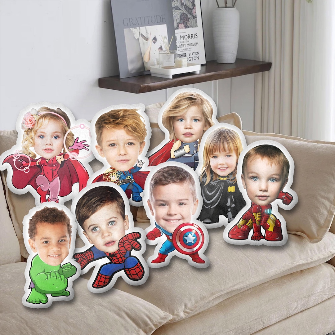 Custom Face Superhero Pillow, Funny Ugly Pillow, Birthday Boy Gift ...