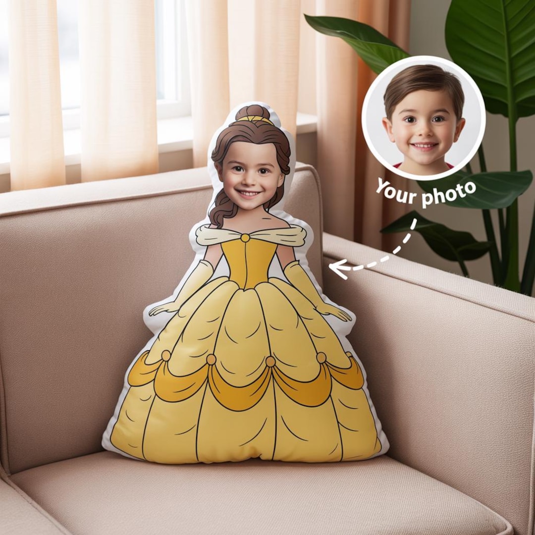 Personalized Face Photo Pillow, Disney Princess Pillows, Custom ...