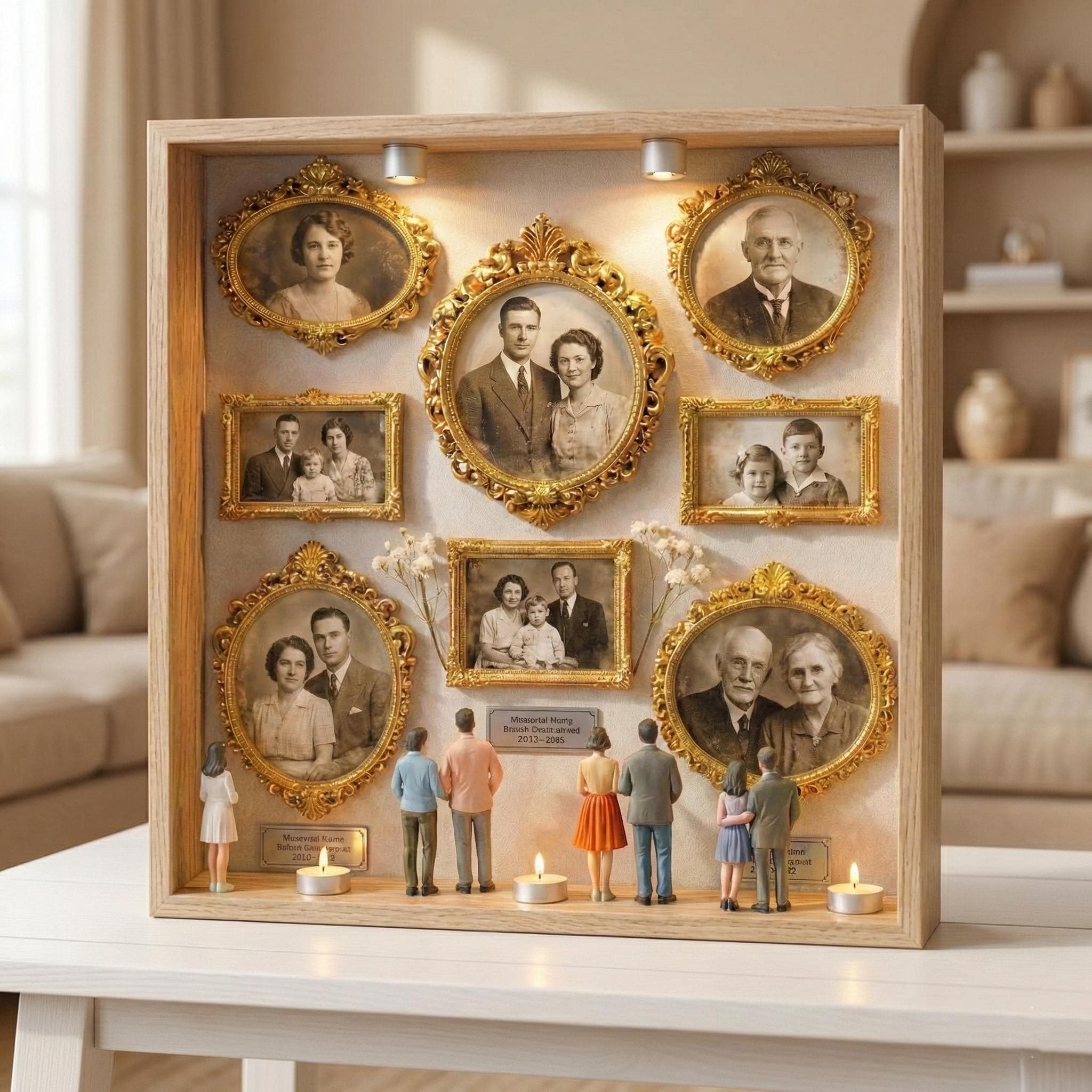 Grandparents Remembrance DIY Silhouette Shadow Box, Custom Photo Memory ...