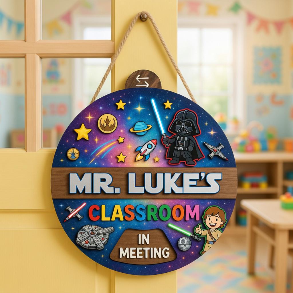 Star Wars Class Door Sign, Darth Vader Luke Skywalker Decor, Galaxy ...