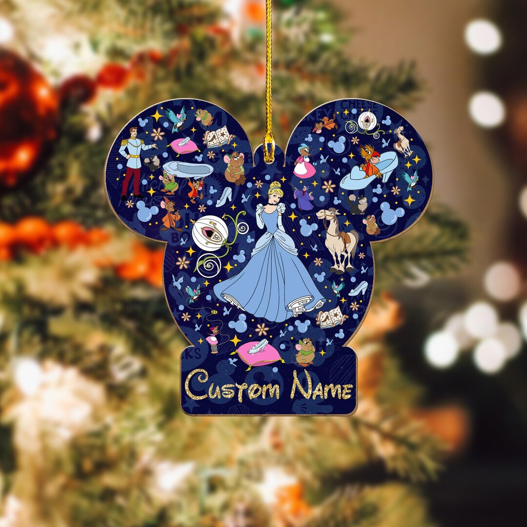 Custom Disney Princess Cinderella Ornament, Cinderella Gifts, Mickey ...