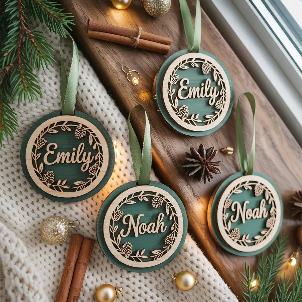 Personalized Christmas Ornaments With Name, Wooden Christmas Tree ...