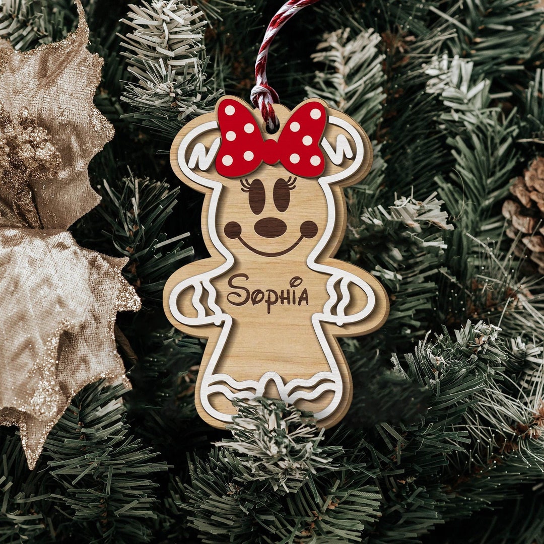 Custom Minnie Gingerbread Ornament, Baby's First Christmas Ornament ...