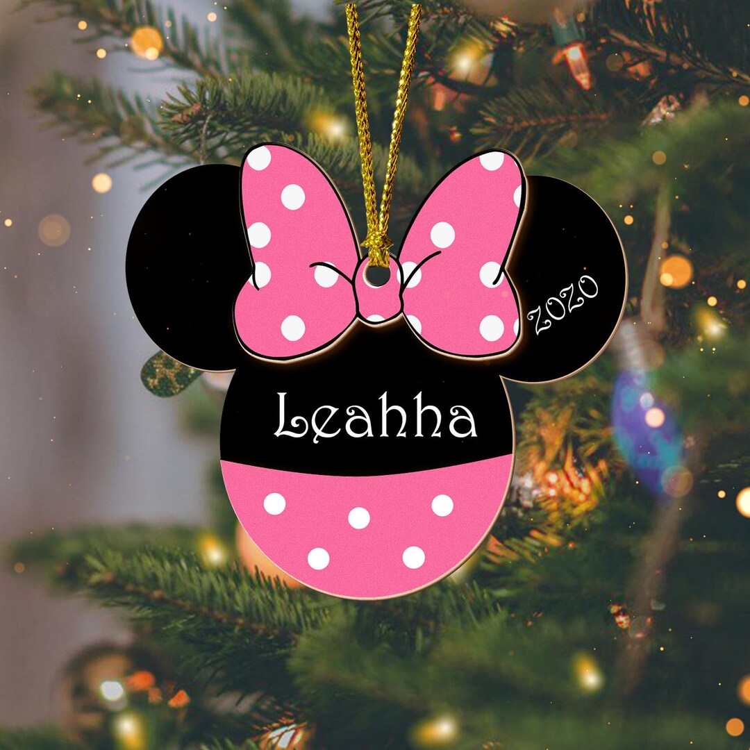 Personalized Minnie Mouse Christmas Ornaments, Minnie Name Ornament ...