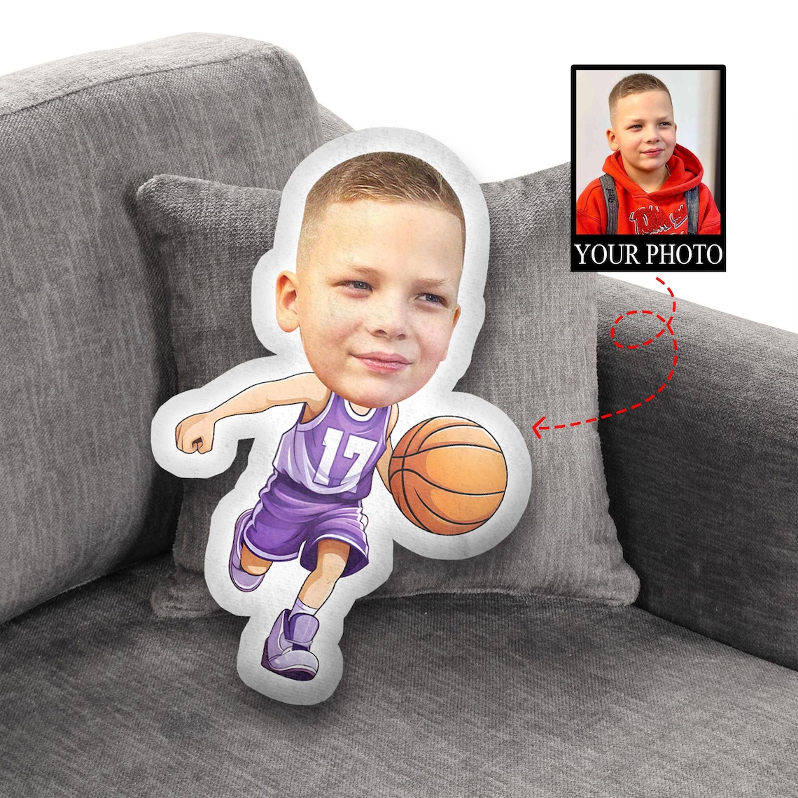 Custom Face Basketball Pillow, Funny 3D Ugly Pillow From Photo ...