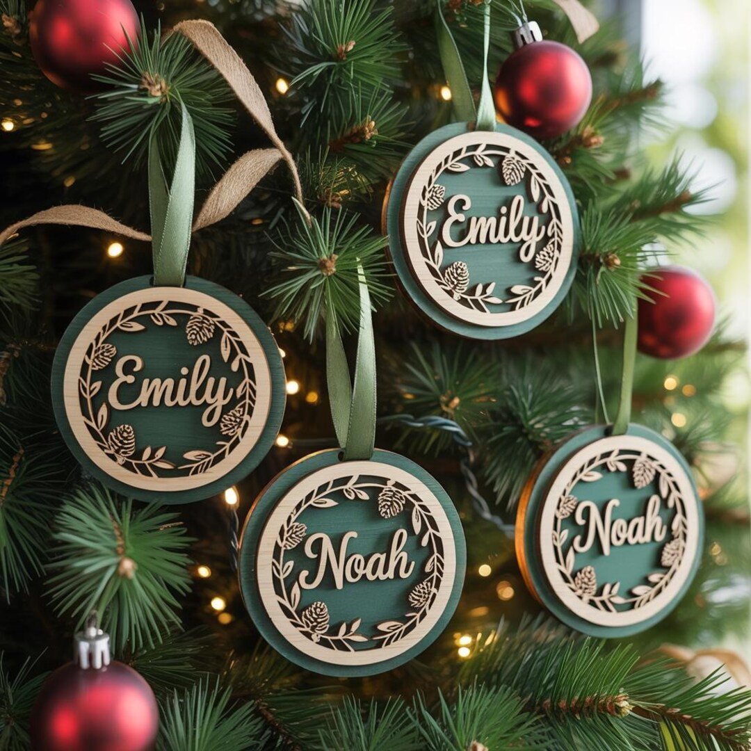 Personalized Christmas Ornaments With Name, Wooden Christmas Tree ...