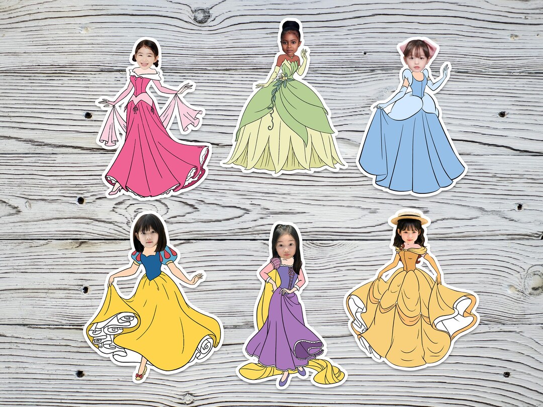 Personalized Disney Princess Magnet, Custom Kids Face Magnet, Princess ...
